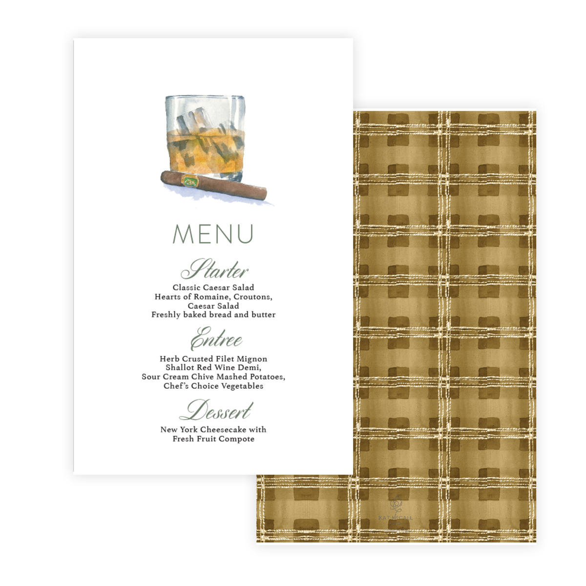 Bourbon and Cigar Menu Card – Kat McCall Papers