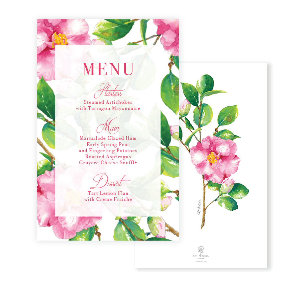 Camellia Menu Card – Kat McCall Papers