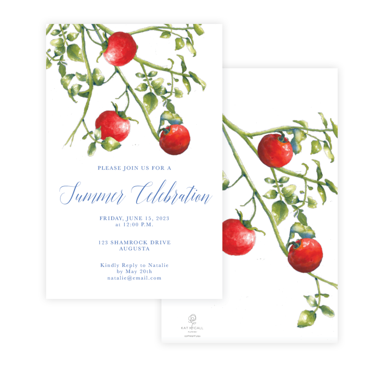 Tomato Invitation - Jane's Collection – Kat McCall Papers