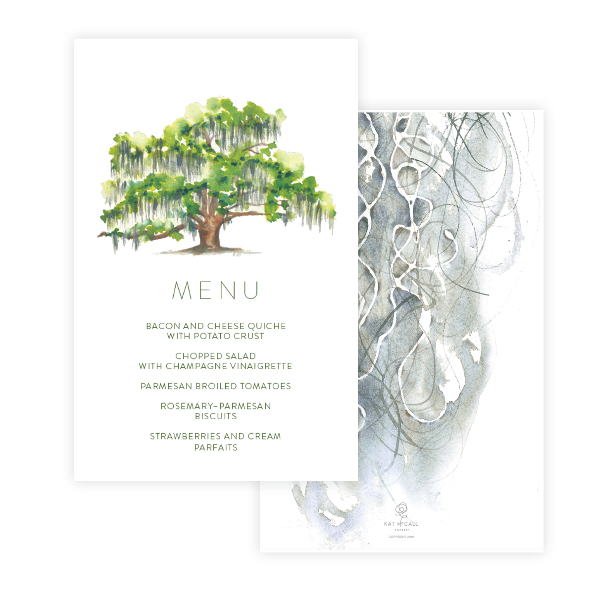 Live Oak Menu Card – Kat McCall Papers