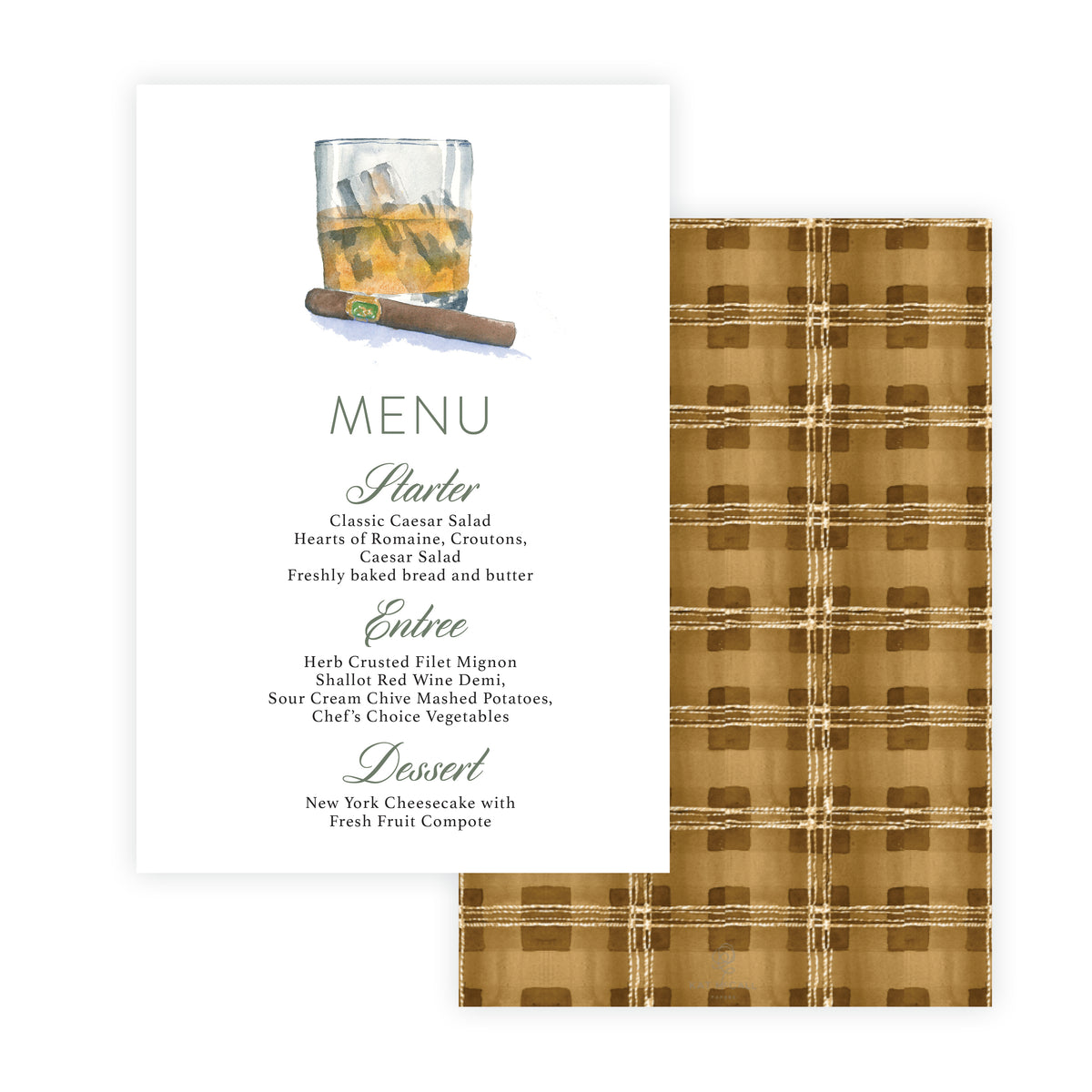 Bourbon and Cigar Menu Card – Kat McCall Papers