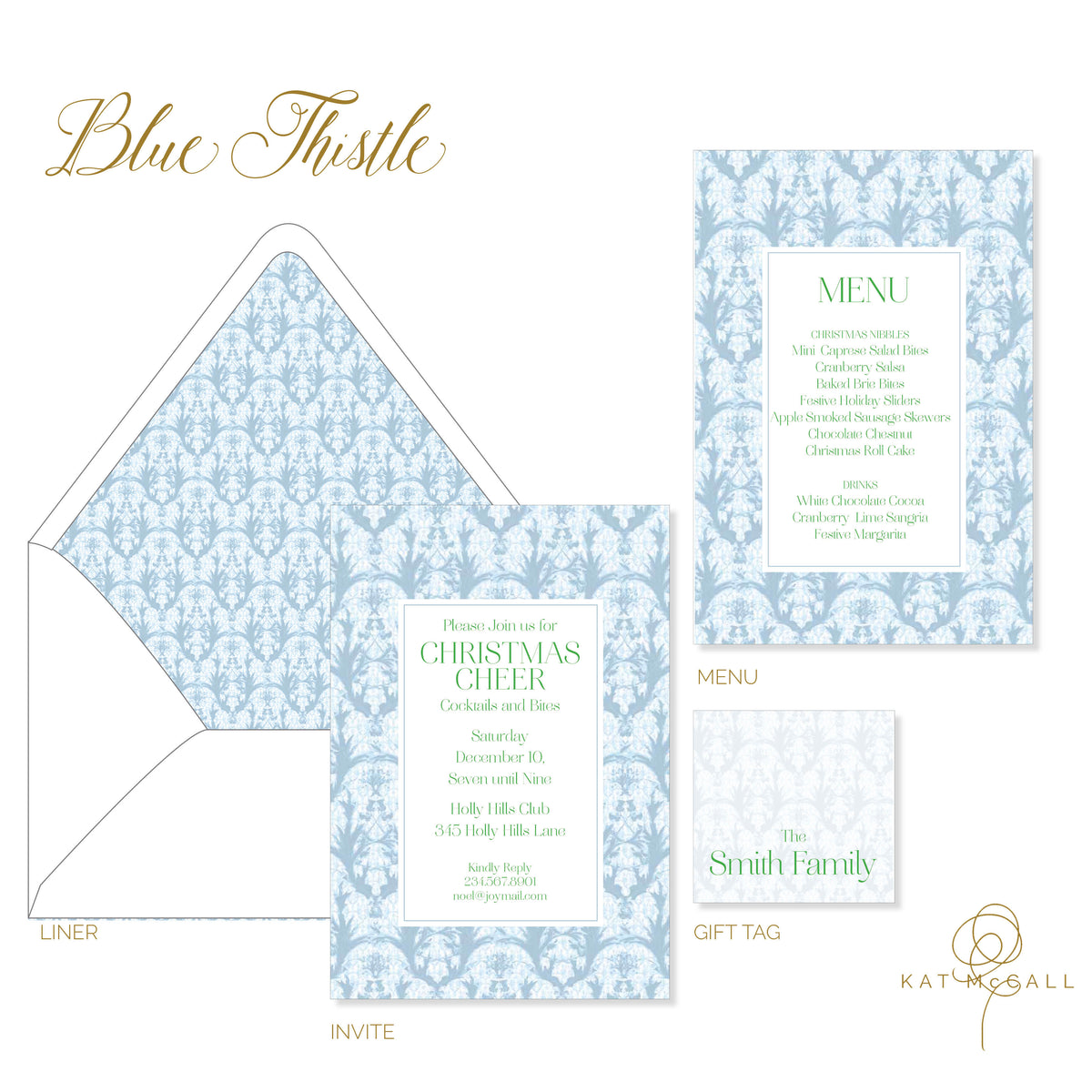 Thistle (Light Blue) Gift Tag/Place Card – Kat McCall Papers